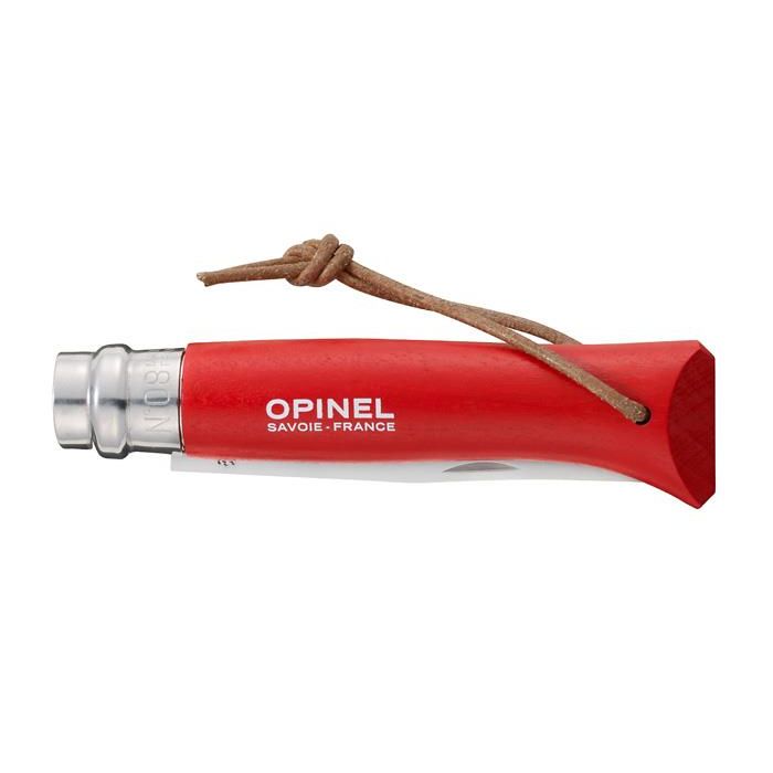 Nóż z rzemieniem OPINEL 8 INOX ORIGINS RED - sklep polarsport