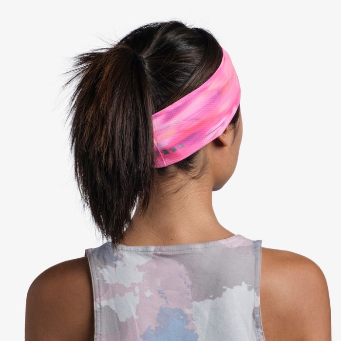 Opaska na głowę BUFF FASTWICK HEADBAND SISH PINK FLUOR - sklep polarsport
