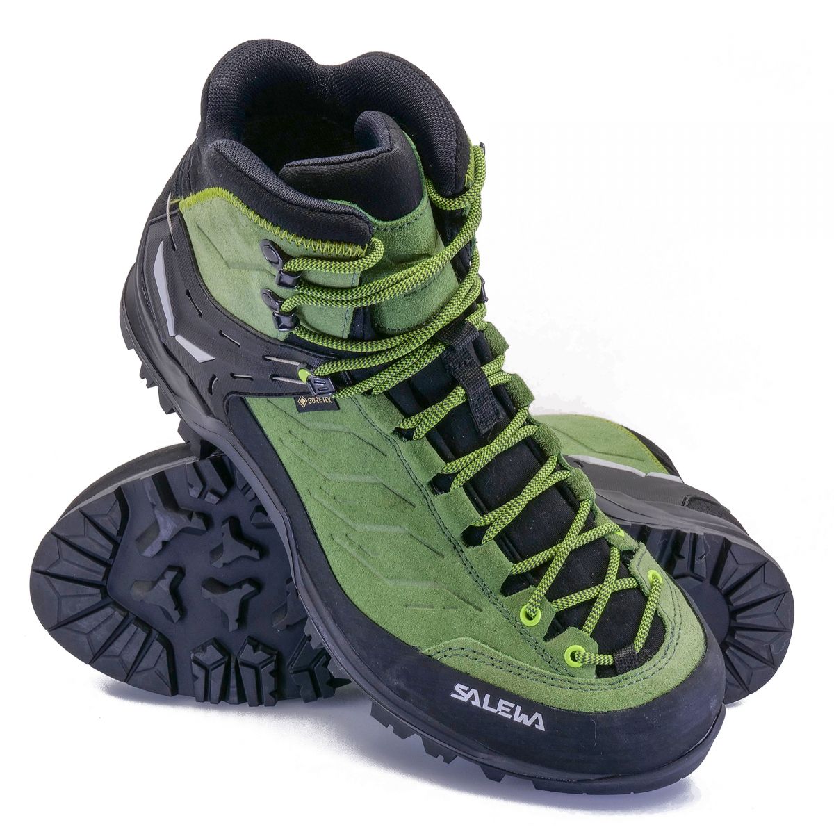 Buty męskie SALEWA MOUNTAIN TRAINER MID GTX / MYRTLE-FLUO GREEN - Sklep ...