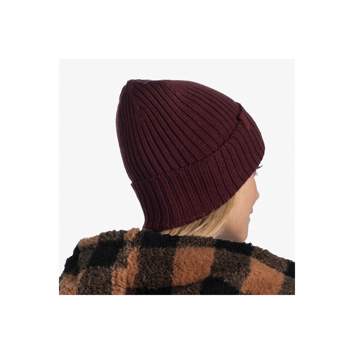 Czapka BUFF WOOL KNITTED NORVAL MAROON - sklep polarsport.pl