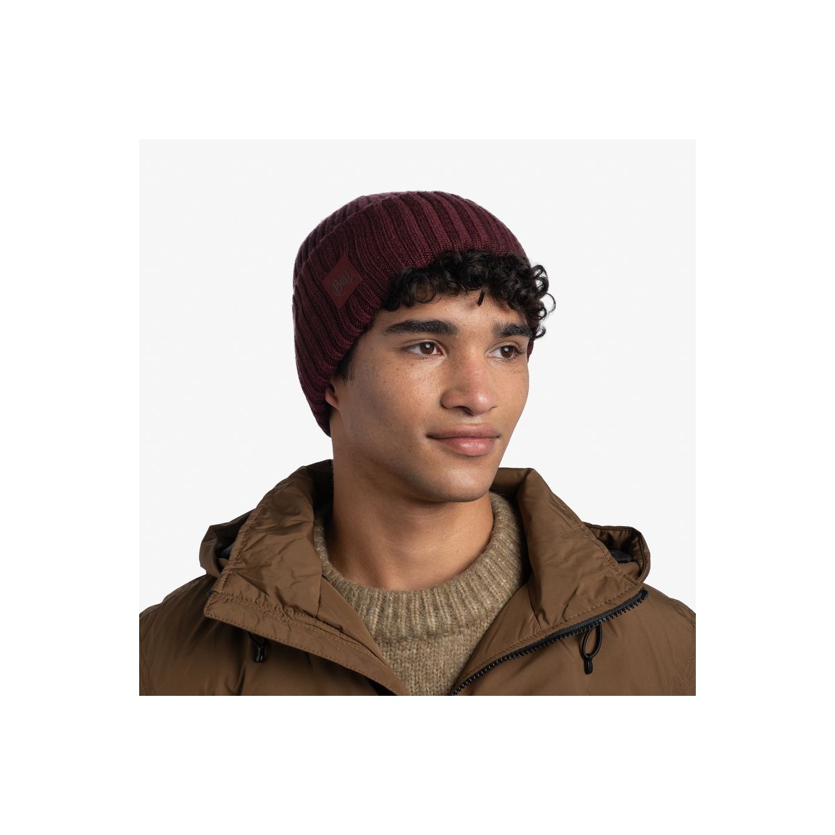Czapka BUFF MERINO WOOL KNITTED ERVIN MAROON - sklep polarsport