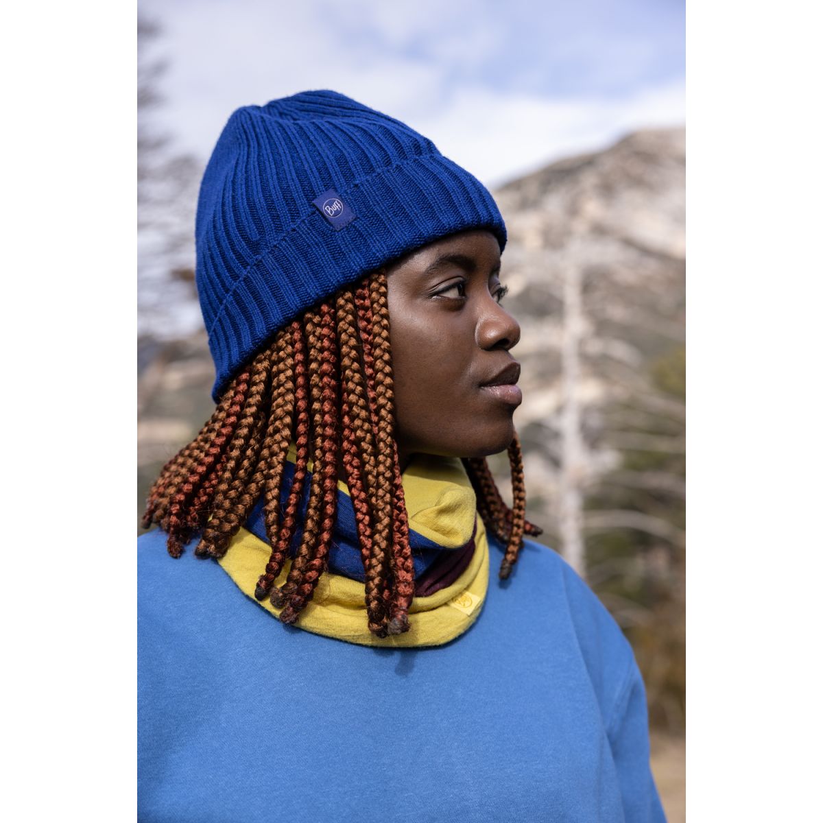 Czapka zimowa BUFF WOOL KNITTED NORVAL COBALT - sklep Polarsport