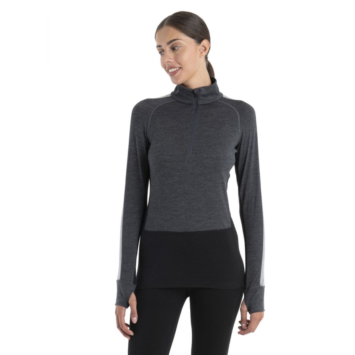 Koszulka damska ICEBREAKER MERINO ZONEKNIT 200 HALF ZIP LONG SLEEVE - sklep Polarsport.pl