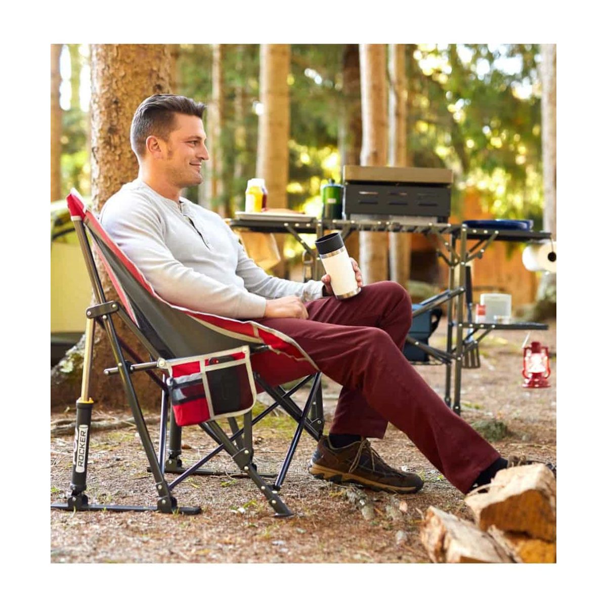 GCI Outdoor Pod Rocker – Bujane Krzesło Turystyczne z Hamakowym Siedziskiem