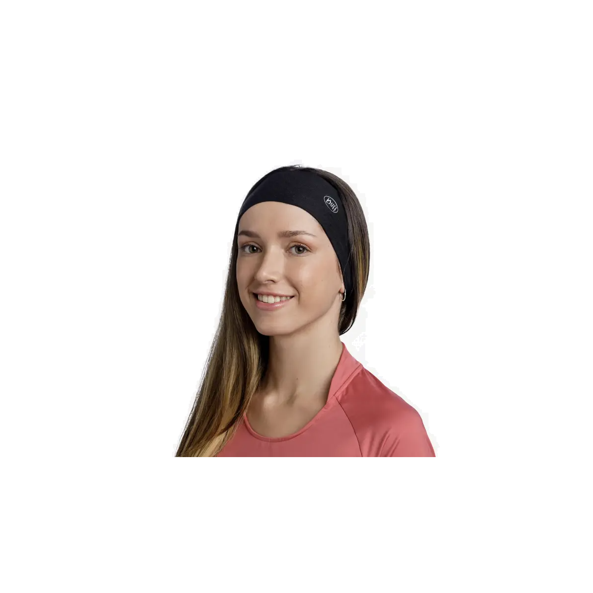 Opaska sportowa BUFF COOLNET UV+ TAPERED HEADBAND SOLID BLACK - sklep Polarsport.pl