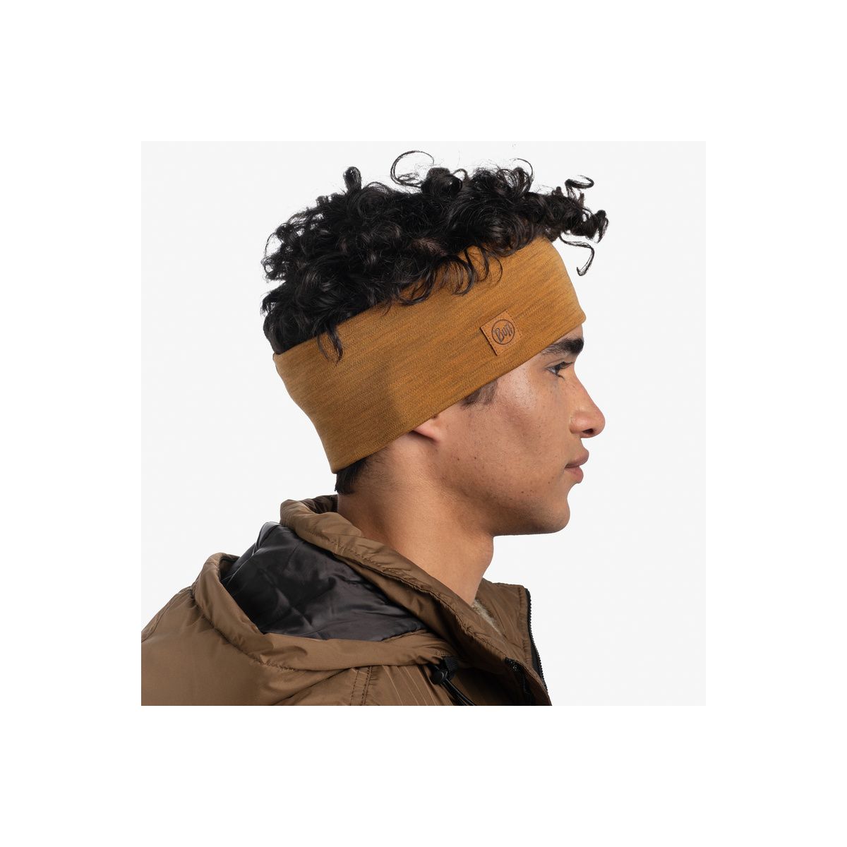 Opaska na głowę BUFF WOOL WIDE MUSTARD - sklep polarsport.pl